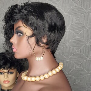 Pixie Cut Side Wave Human Hair Wig Vals Sales - Etsy