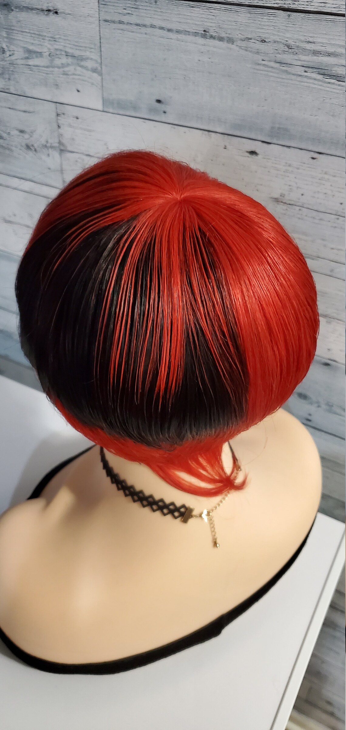 Red and Black 100%human Hair Pixie Cut Wig Vals Sales - Etsy