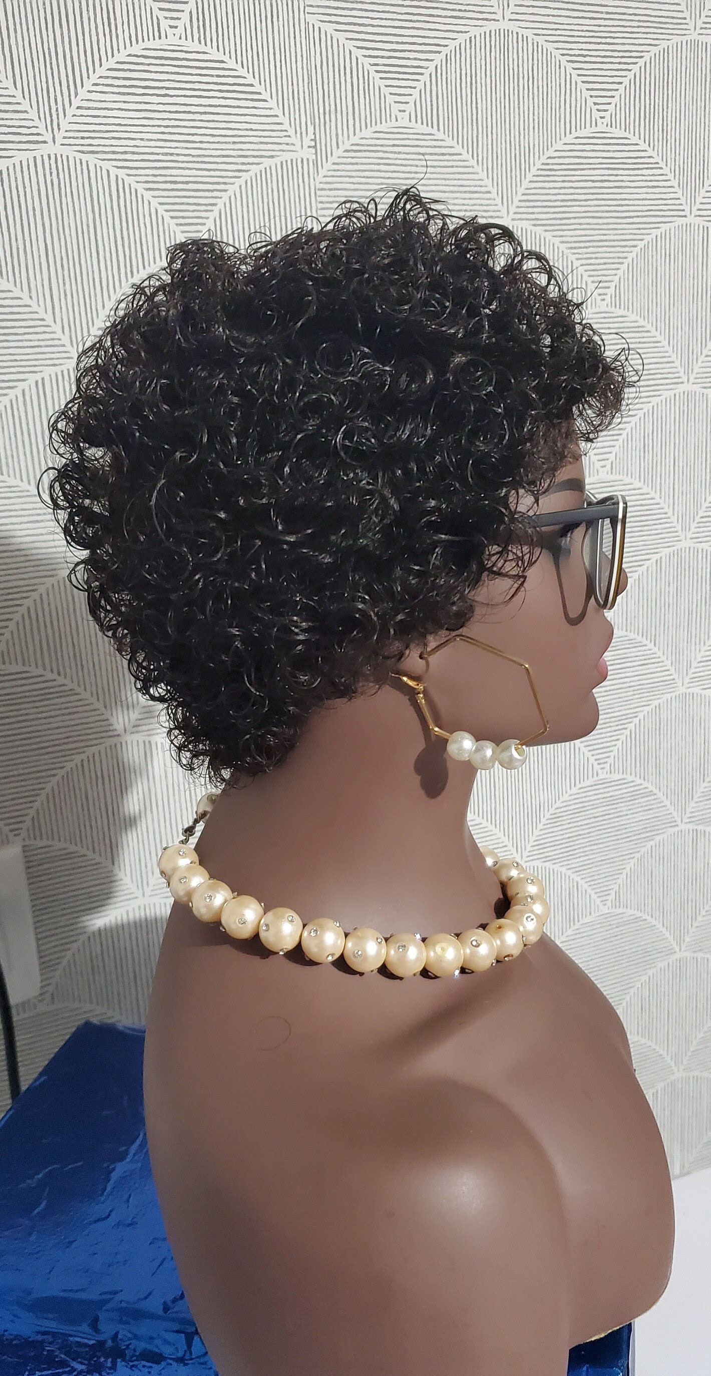 Short Curly Human Hair Wig - Etsy