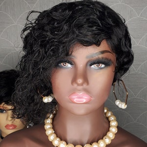 Pixie Cut Side Wave Human Hair Wig Vals Sales - Etsy