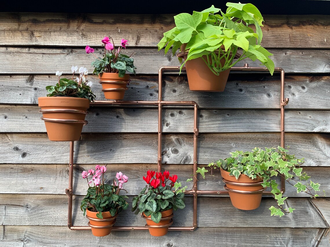 Plant Pot Wall Frame Plant Pot Holder Copper Plant Frame | Etsy