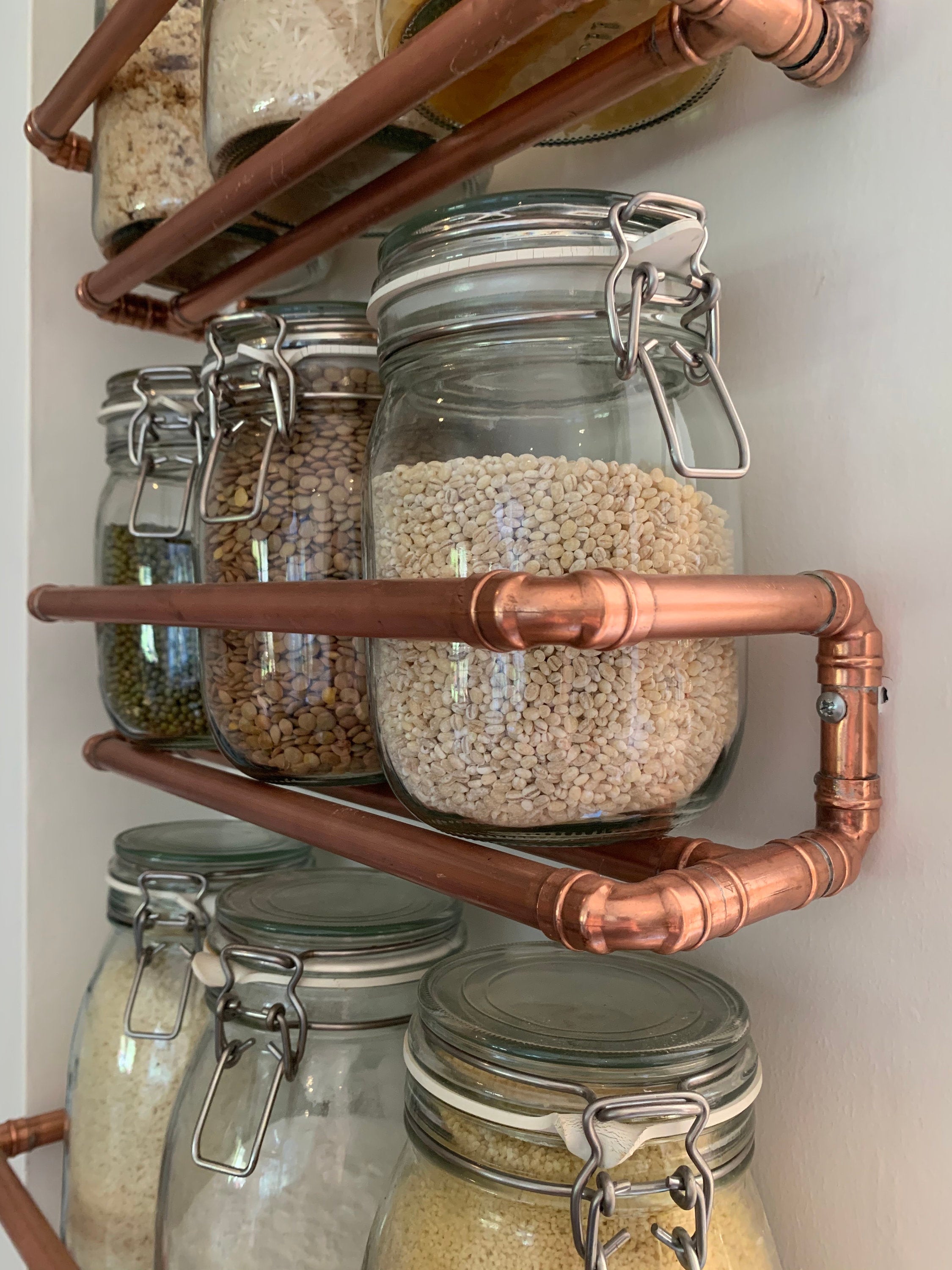 Copper shelves store
