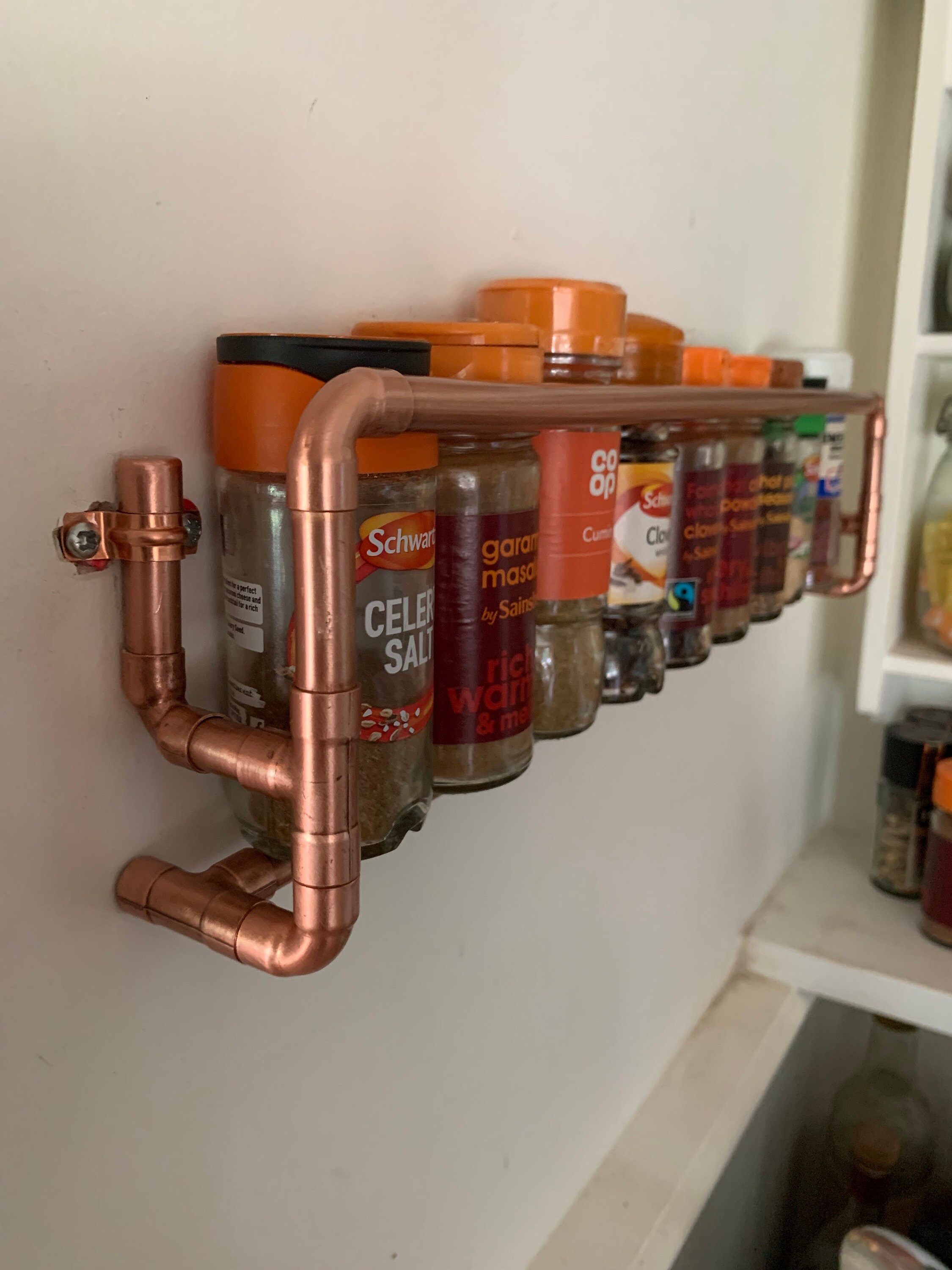 Spice Rack Handmade Copper Spice Shelves Spice Bottle - Etsy UK