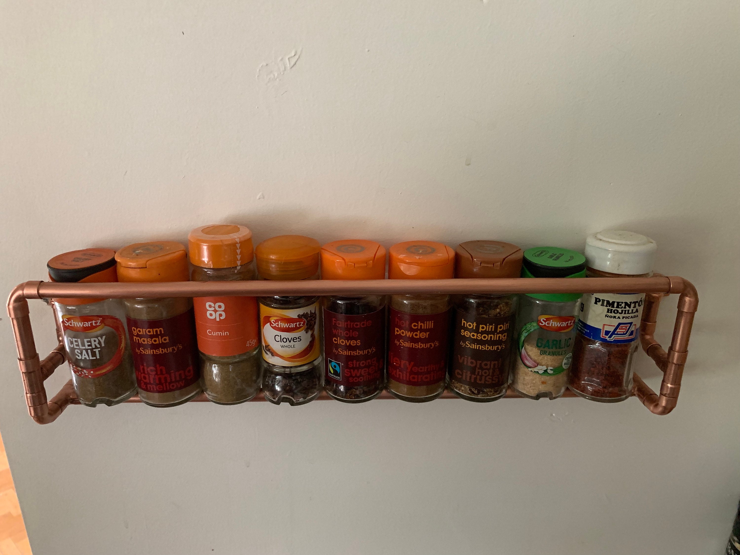 Spice Rack Handmade Copper Spice Shelves Spice Bottle - Etsy UK