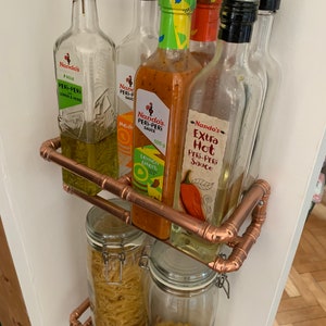 Kitchen Shelves, Handmade Copper Kitchen Shelves With Jars for Dry ...