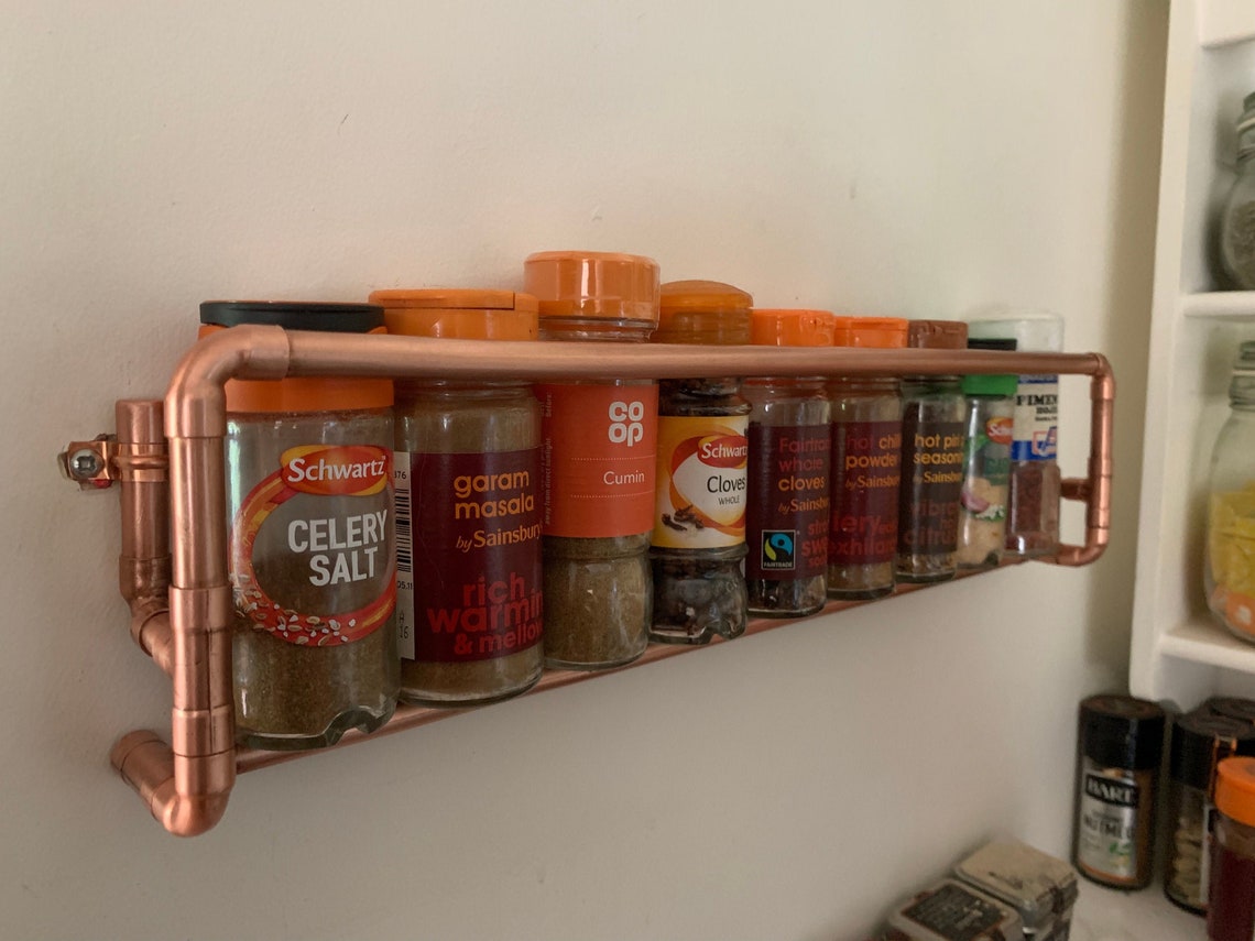 Spice Rack Handmade Copper Spice Shelves Spice Bottle - Etsy UK