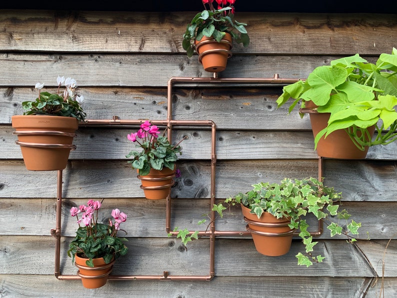 Plant Pot Wall Frame Plant Pot Holder Copper Plant Frame | Etsy