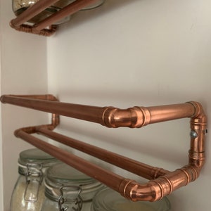 Kitchen Shelves, Handmade Copper Kitchen Shelves With Jars for Dry ...