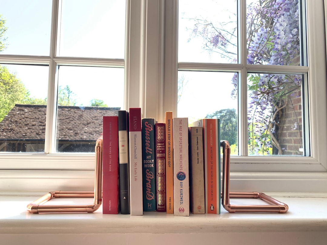 Bookends, Handmade Pair of Copper Bookends, Simple Contemporary Copper ...