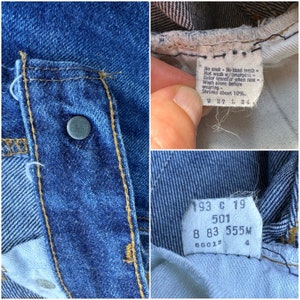 Levis 501 Selvedge Redline Vintage Jeans W24 L31 Dark Blue Raw 80s 555 Valencia Factory San ...