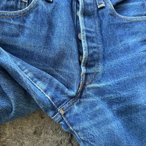 Levis 501 Selvedge Redline Vintage Jeans W24 L31 Dark Blue Raw 80s 555 Valencia Factory San ...