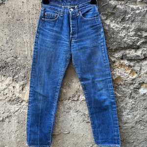 Levis 501 Selvedge Redline Vintage Jeans W24 L31 Dark Blue Raw 80s 555 Valencia Factory San ...
