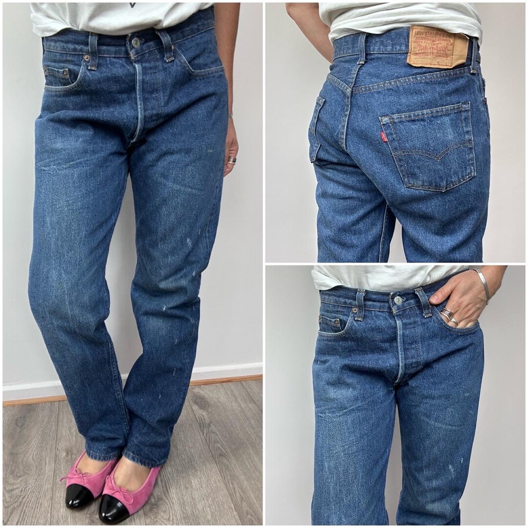 Levis 501 Vintage W29/30 L30 Jeans Vintage Dark Blue Faded 80s Straight ...