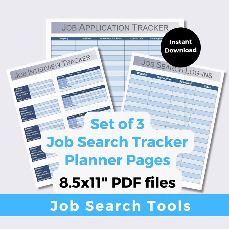 Tracker Pages for Job Search | Instant Download PDF | Job Search ...