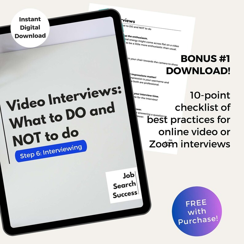Job Interview Prep Guide | Resume Help, Bonus Tips (PDF Download) - Etsy