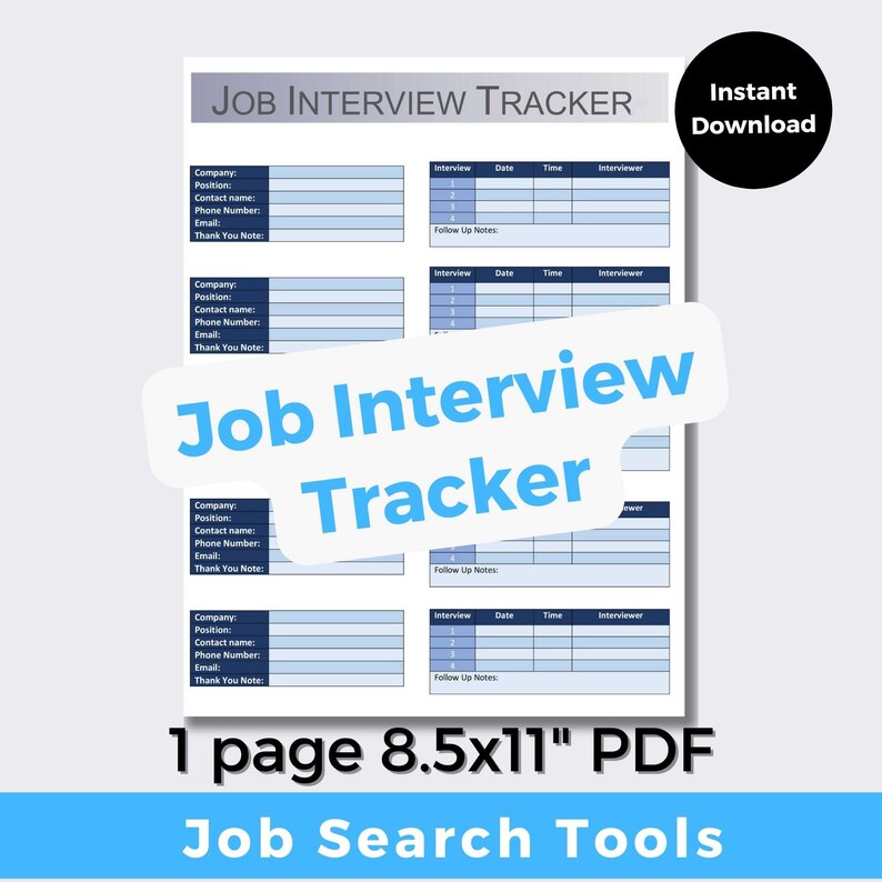 Tracker Pages for Job Search | Instant Download PDF | Job Search ...