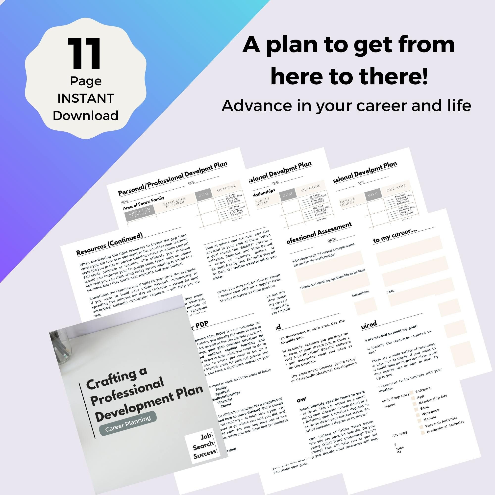 Planner Professional Development Plan PDF Instant Download Assess and ...