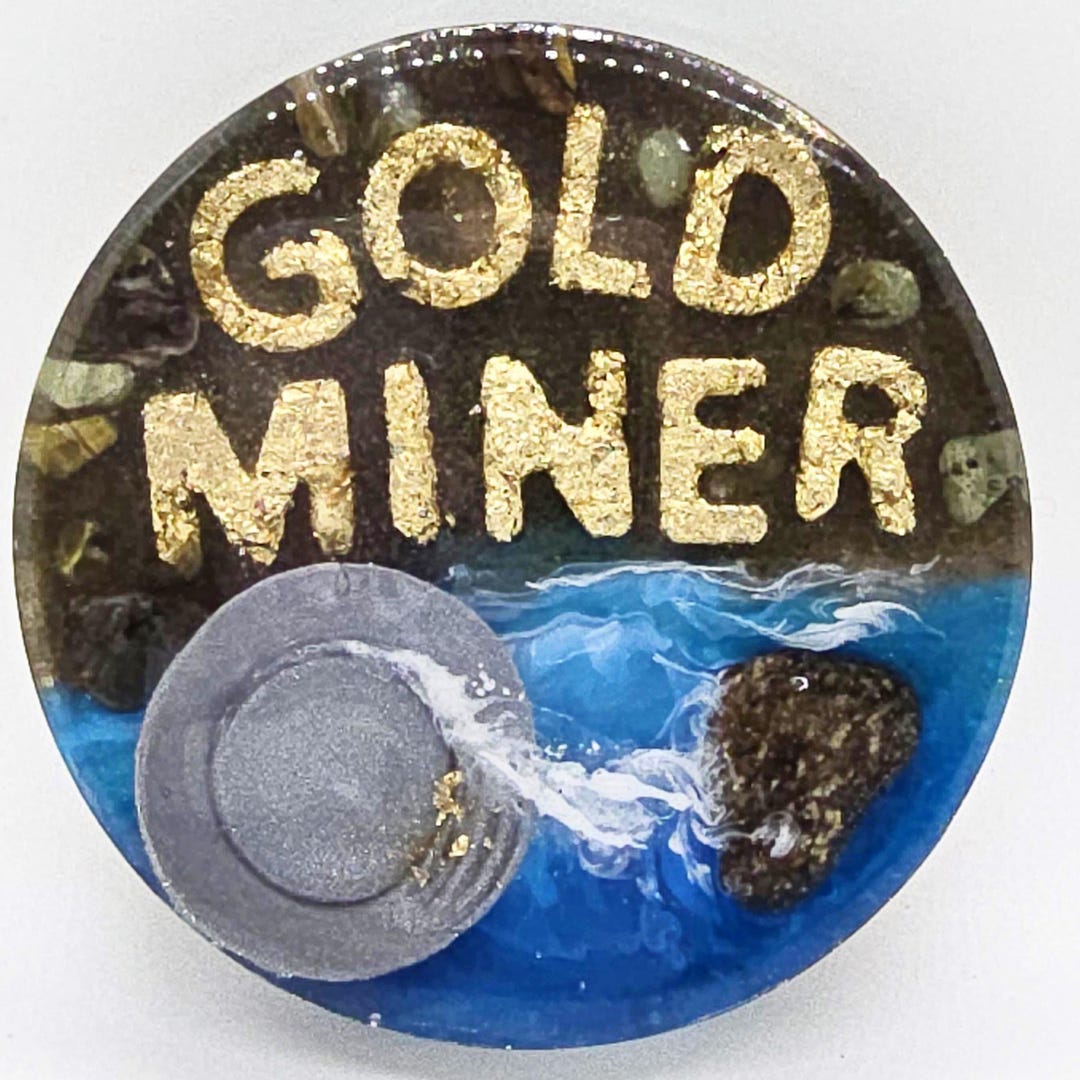 Gold Miner Resin Coaster Art Paperweight Decor for the Gold Prospector ...