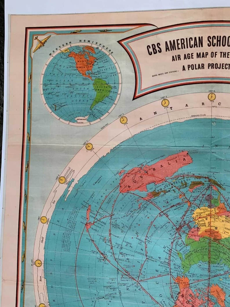 Air Age Map of the World (polar Projection) - Etsy