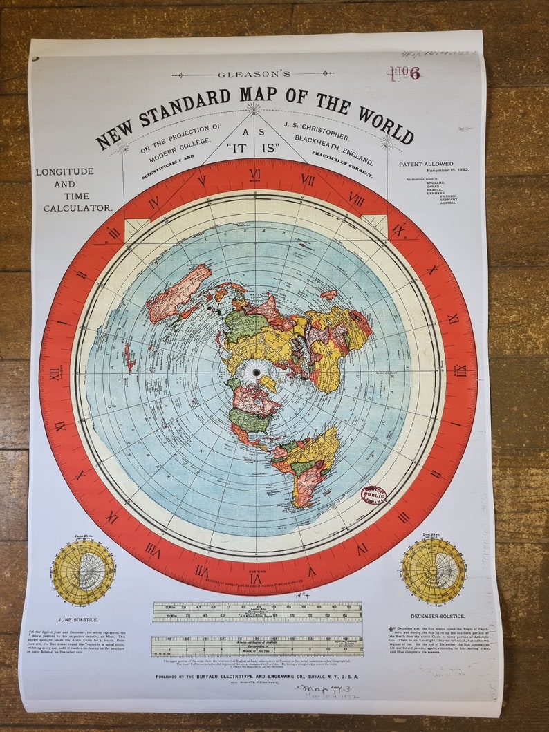 1892 (REVISED) Gleason New Standard Map of the World - Etsy