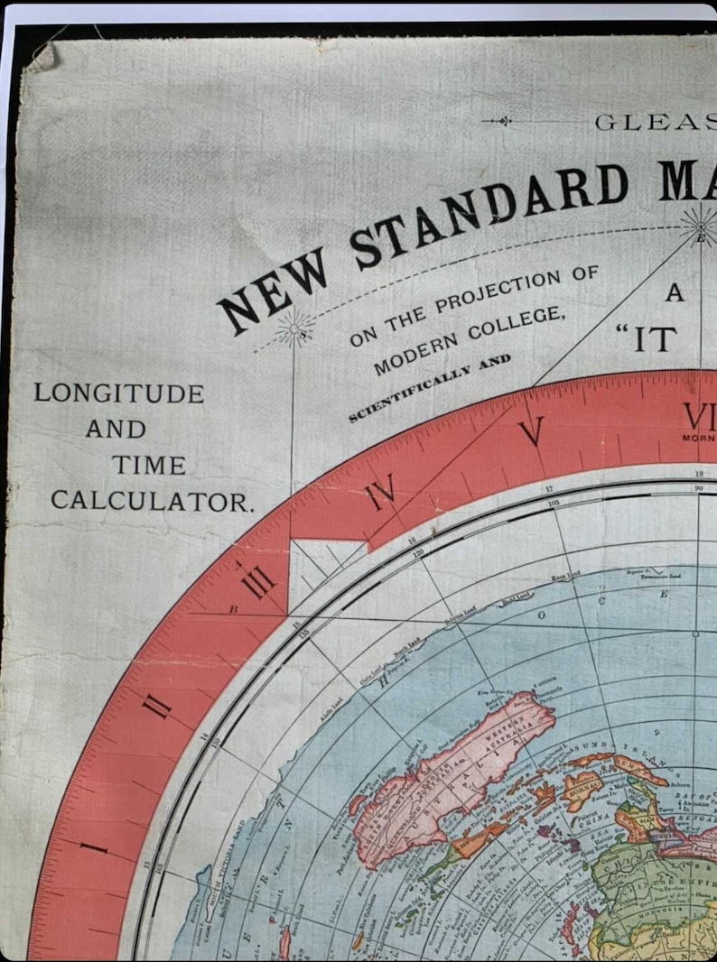 1892 Nuevo mapa estándar del mundo de Gleason - Etsy México