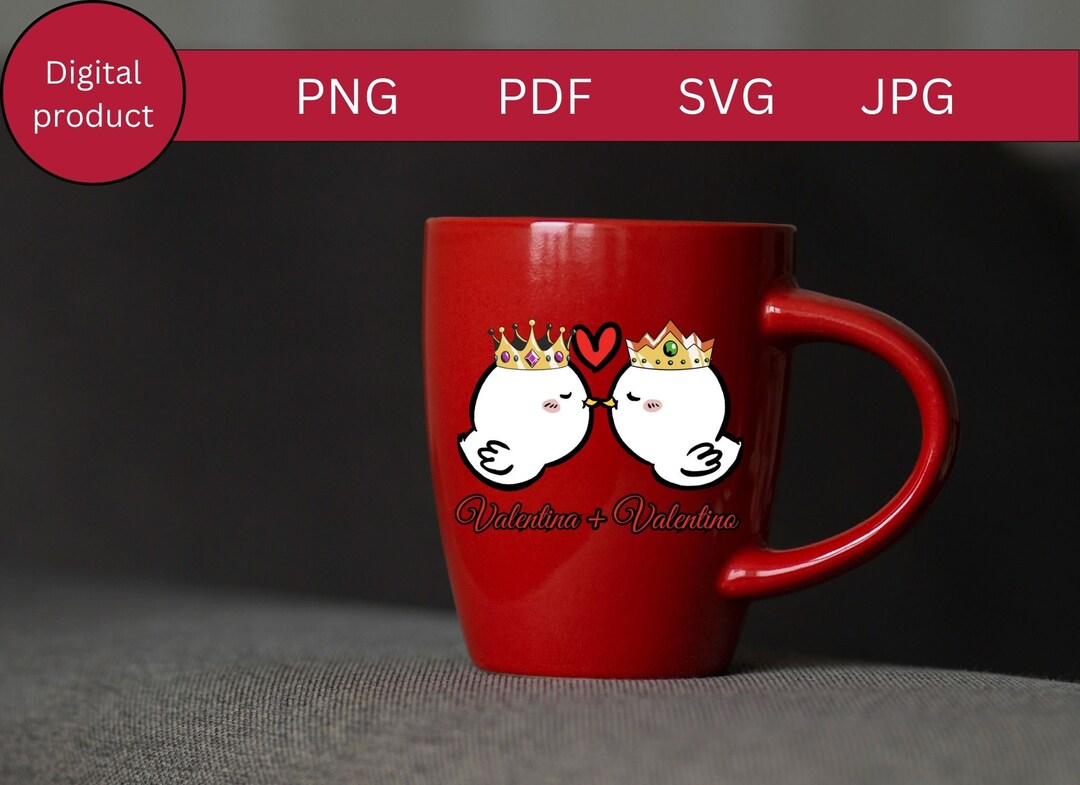 Valentina and Valentino, Valentine's Lover Bird's King and Queen Svg ...