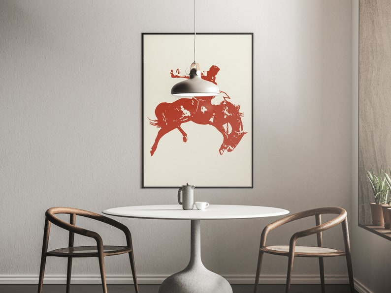 Red Rust Rodeo Poster Western Pop Art PRINTABLE Cowboy - Etsy