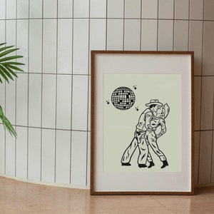 Disco Cowgirl and Cowboy Art, Western Art, PRINTABLE, Vintage Western ...