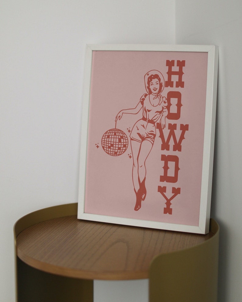 Disco Cowgirl Print Retro Cowgirl Art Printable Wall Art - Etsy