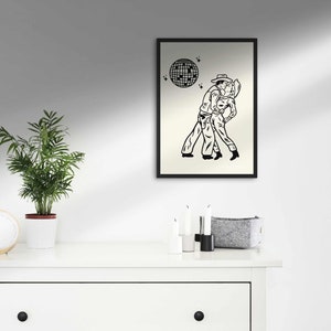 Disco Cowgirl and Cowboy Art, Western Art, PRINTABLE, Vintage Western ...