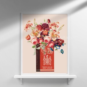 Vintage Cigarette Floral Collage Art Print, Retro Style - Etsy