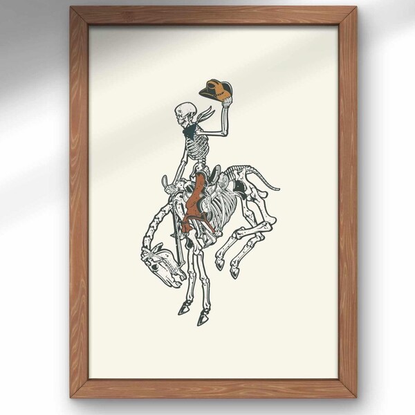Cowgirl Skeleton Art - Etsy
