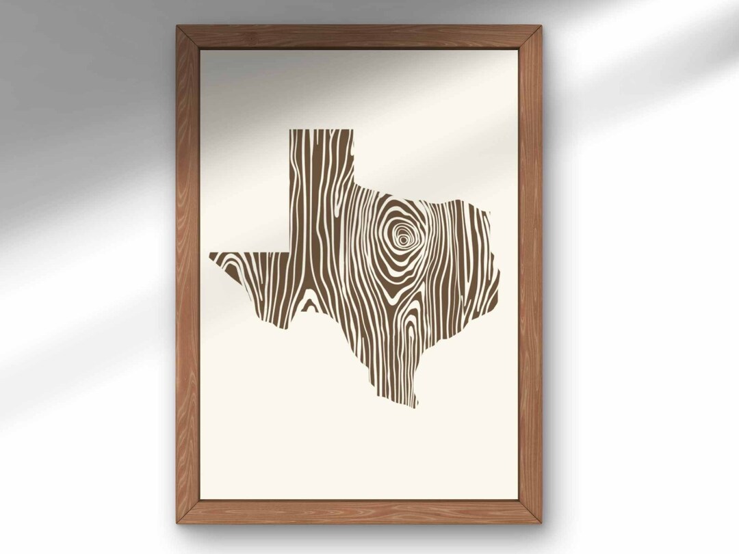 Wood Grain Texas Wall Art, PRINTABLE Texas State Art, Western Wall ...