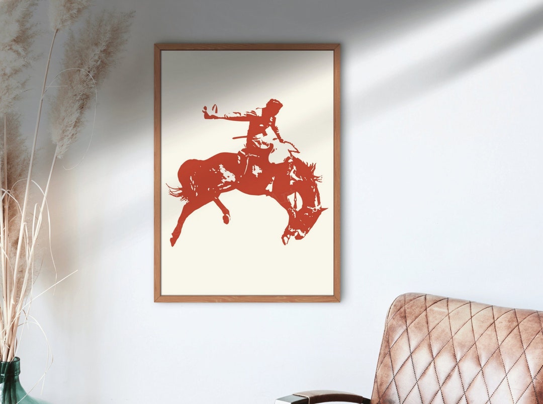 Red Rust Rodeo Poster, Western Pop Art, PRINTABLE, Cowboy Print ...