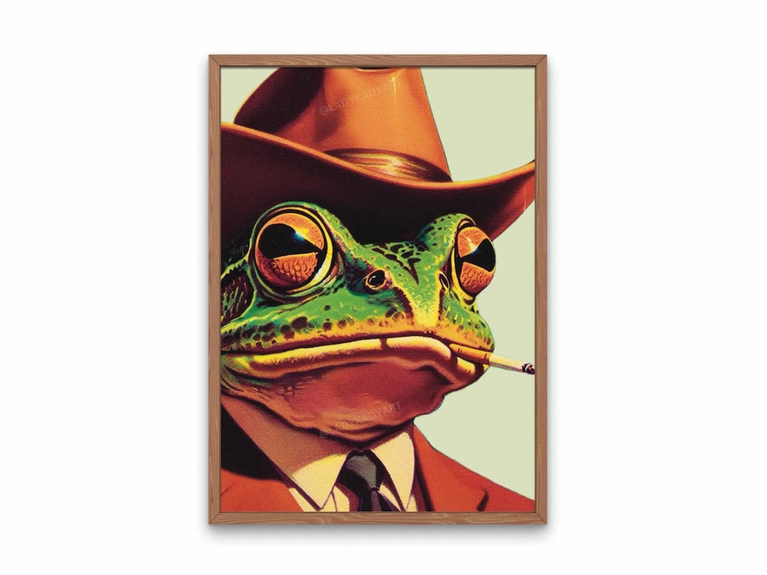 Cowboy Frog Art Print: Funny Western Decor - Etsy