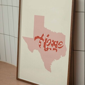 Texas is Home Art Print, PRINTABLE Texas State Art, Pink Texas Art ...