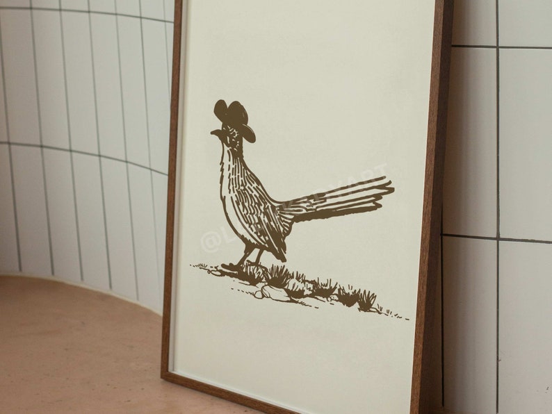 Cowboy Roadrunner Print Western PRINTABLE Vintage Western - Etsy