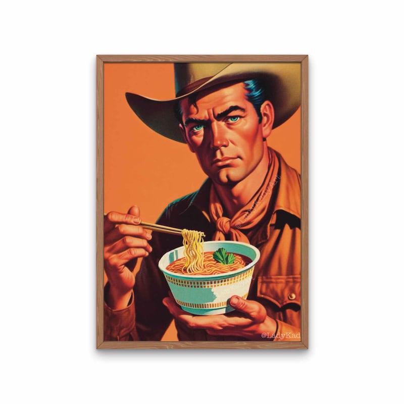Cowboys Eating Poster - Etsy