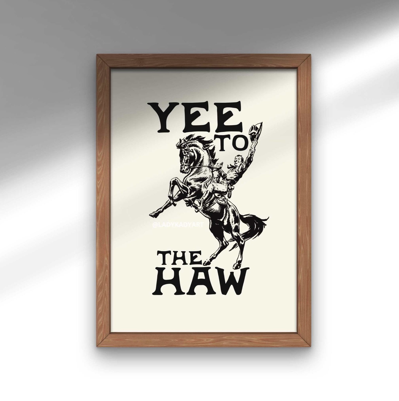 Yee to the Haw Cowboy Art, PRINTABLE Western Art, Retro Cowboy Print ...