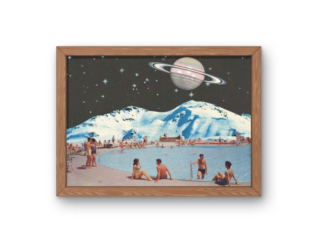 Surreal Retro Space Collage, Collage Art Print, Surreal Art Print ...