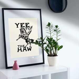 Yee to the Haw Cowboy Art, PRINTABLE Western Art, Retro Cowboy Print ...