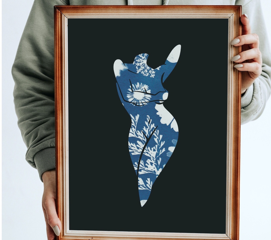 Female Form Cyanotype Feminine Form Mother Nature Body Art - Etsy