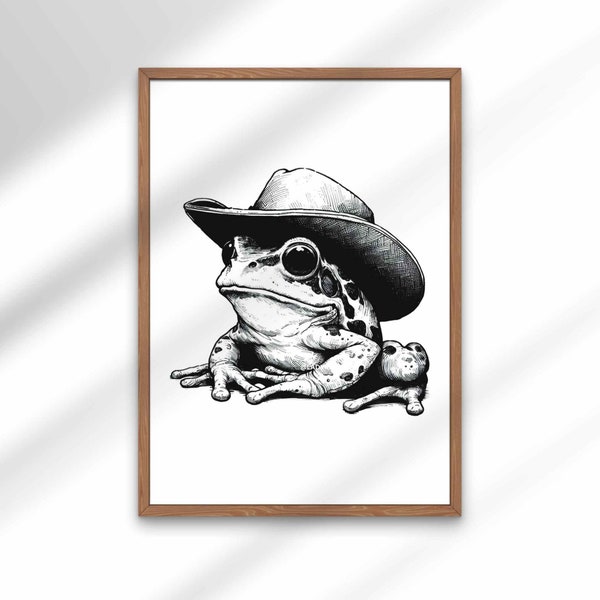 Cowboy Frog Art Print - Etsy