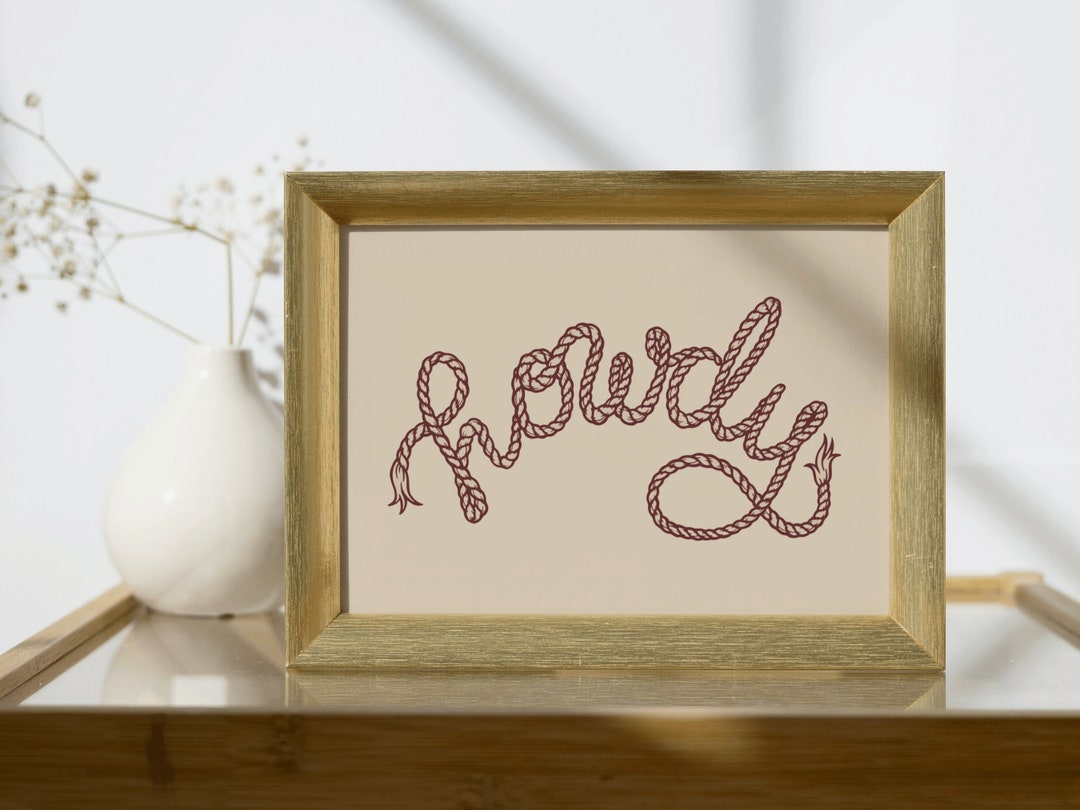 Howdy Wall Art, Western Rope Wall Art, Howdy Typography, Western Wall ...