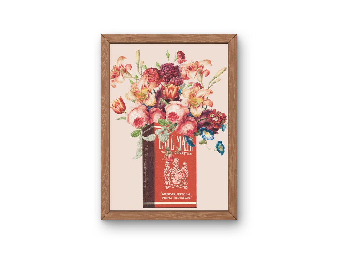 Vintage Cigarette Collage Art Print, Vintage Collage Print, Retro ...