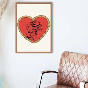 Western Romance Art Print, Printable Wall Art, Western Cowboy Art Print ...