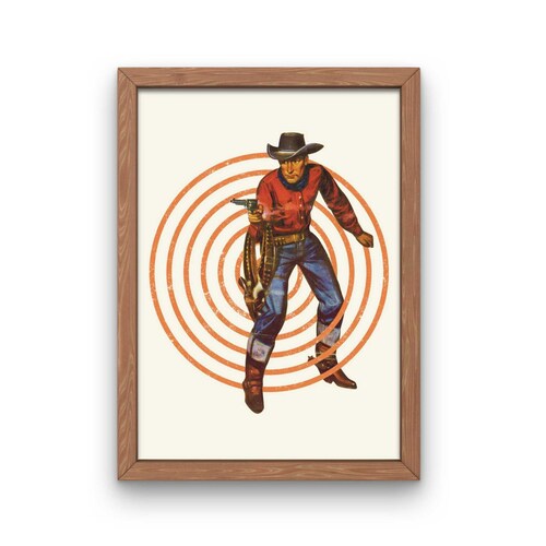 Pulp Cowboy Collage Print Western Decor Cowboy Print - Etsy