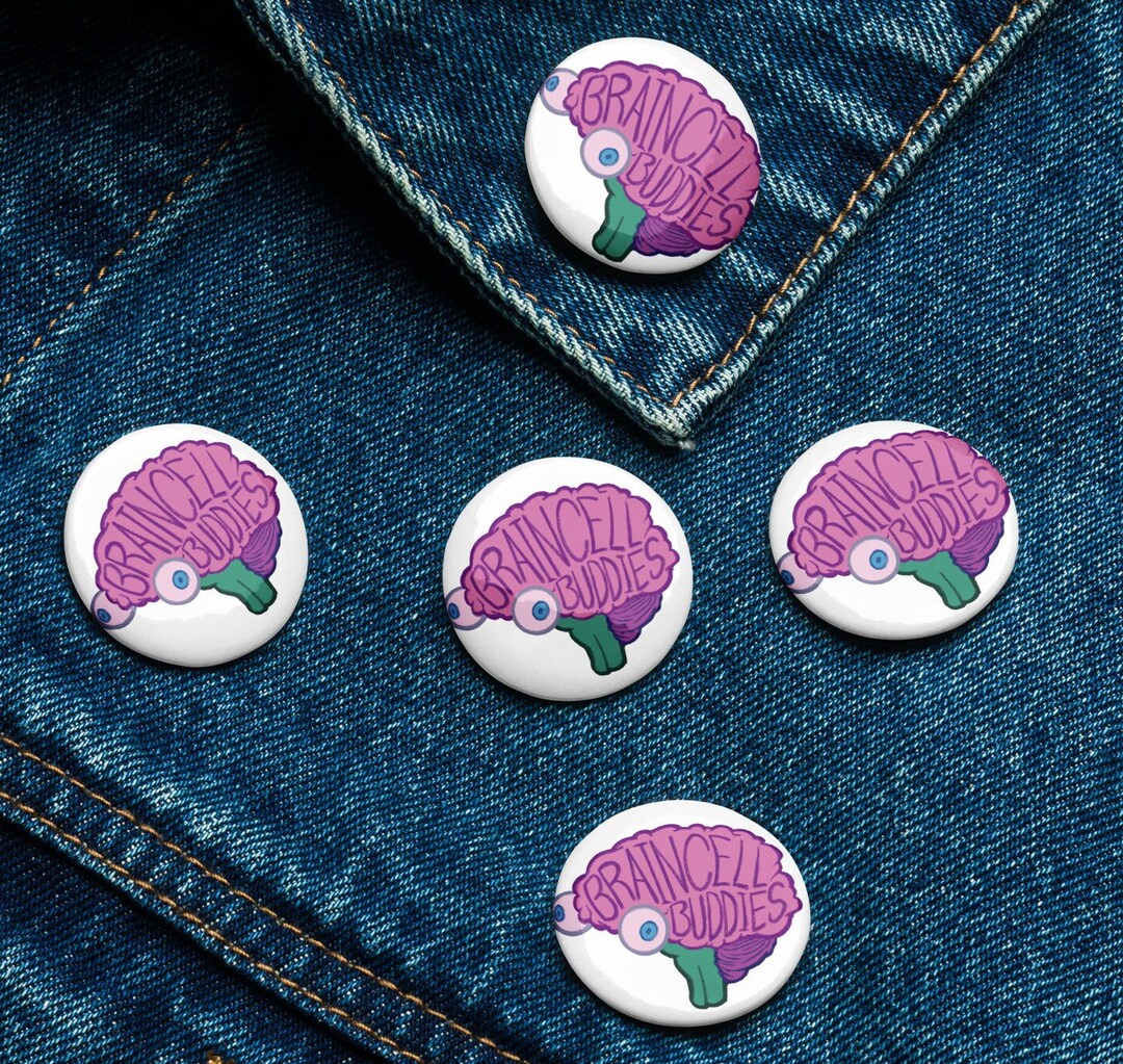 Brain Cell Buddies - Set of 5 Badge Pins - Etsy