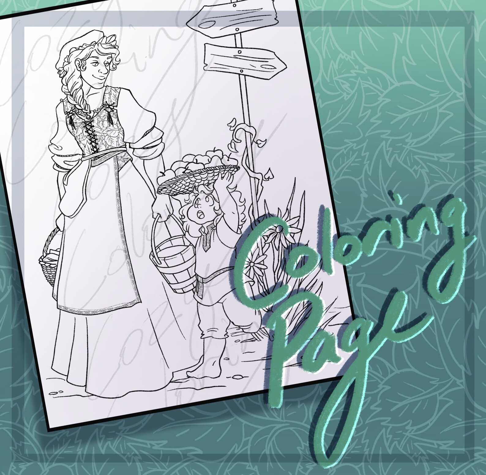 Cozy Cottagecore Printable Adult Coloring Page Meditation Mindfulness ...