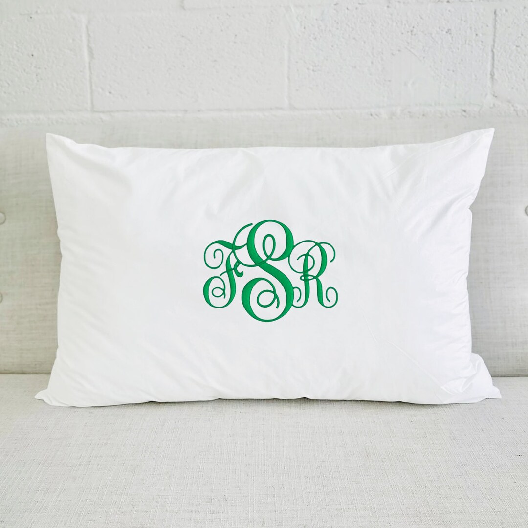 Interlocking Vine Monogrammed Pillow Cover Elevate Your Bed With ...